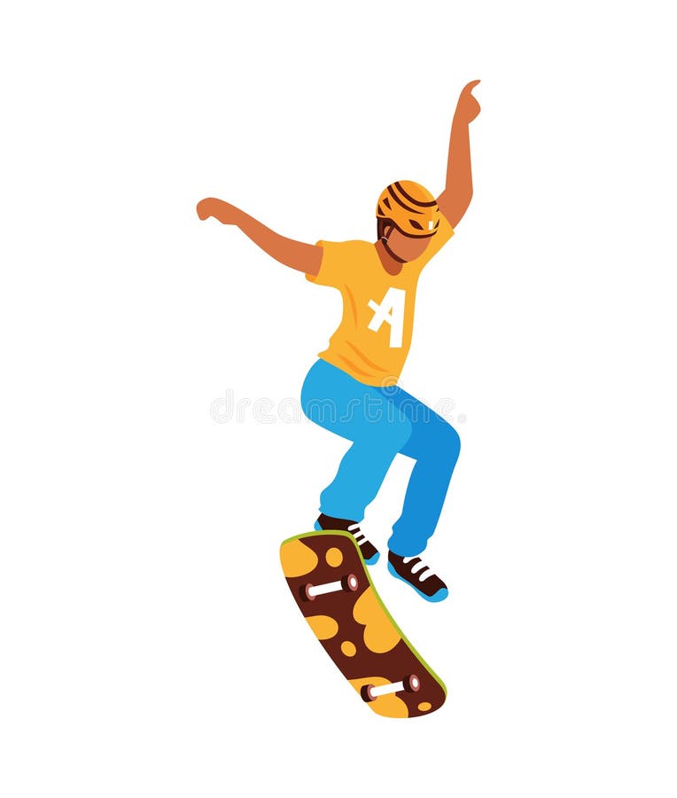 Isometric Skateboarder Illustration Stock Vector - Illustration of ...