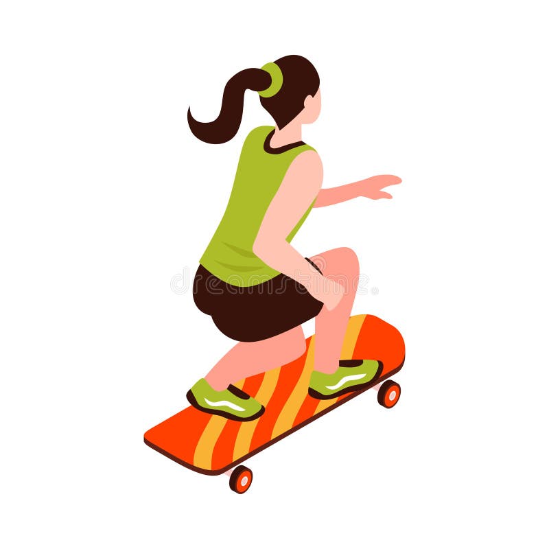 Isometric Skateboarder Illustration Stock Vector - Illustration of ...