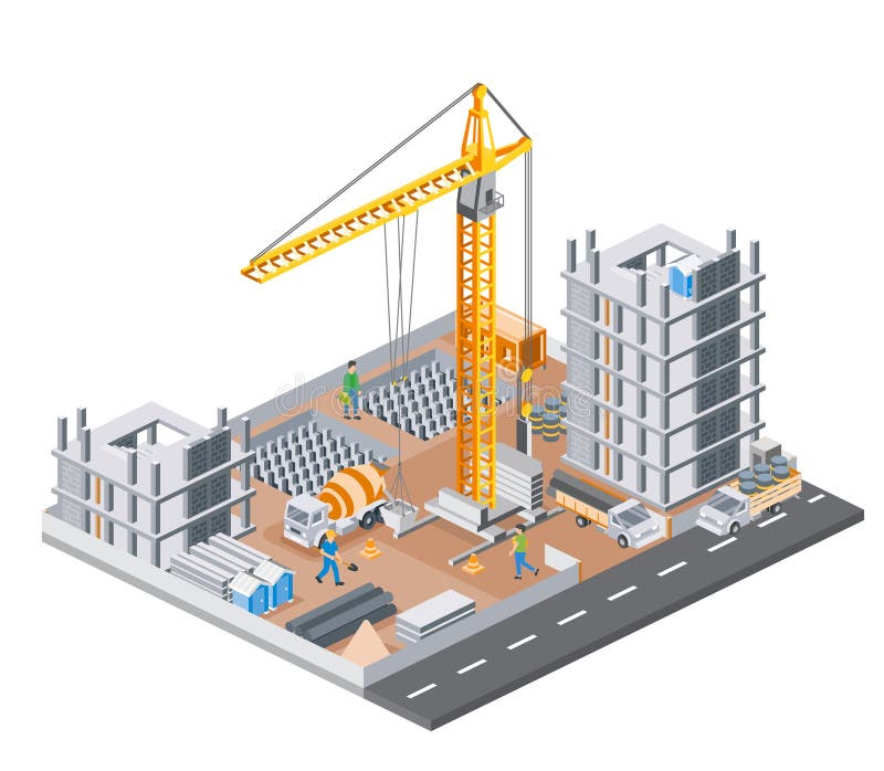 Vector Isometric Tower Crane Stock Illustrations – 519 Vector Isometric ...