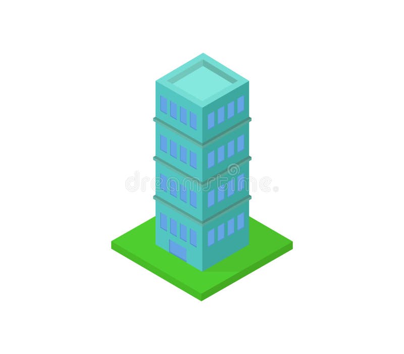 Isometric Skyscraper Icon Illustrated in Vector on White Background ...