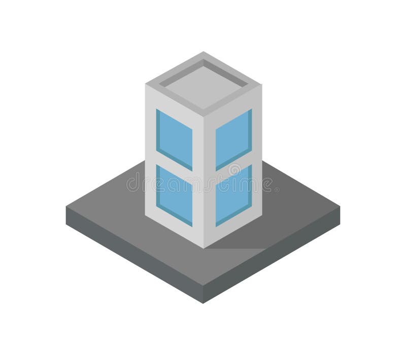 Isometric Skyscraper Icon Illustrated in Vector on White Background ...