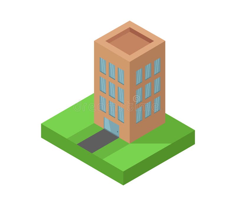 Isometric Skyscraper Icon Illustrated in Vector on White Background ...