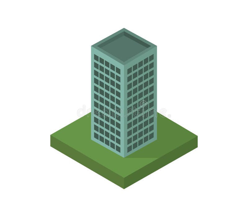 Isometric Skyscraper Icon Illustrated in Vector on White Background ...