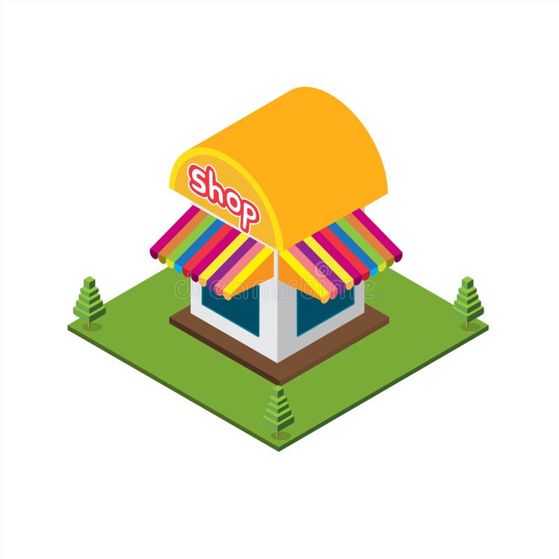 Isometric Small Shop stock vector. Illustration of handwork - 36922225