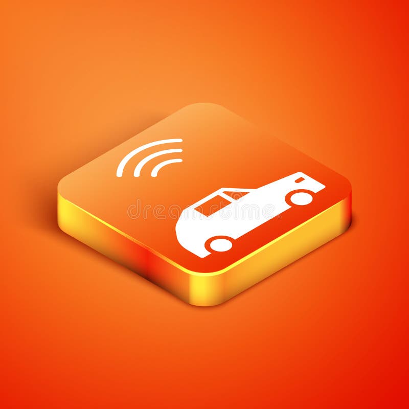 Isometric Smart Car System with Wireless Connection Icon Isolated on ...