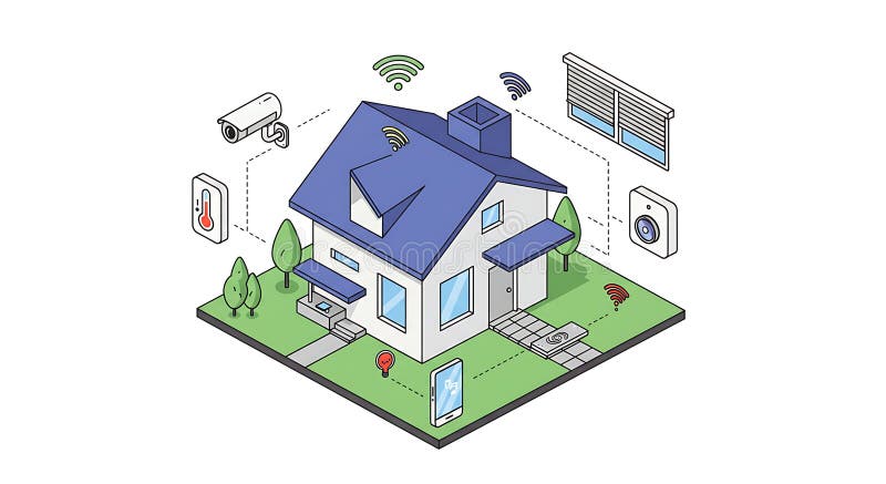 Connected home concept stock illustration. Illustration of symbol ...