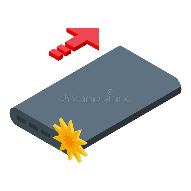 Isometric Smartphone Battery Explosion Concept Stock Vector ...
