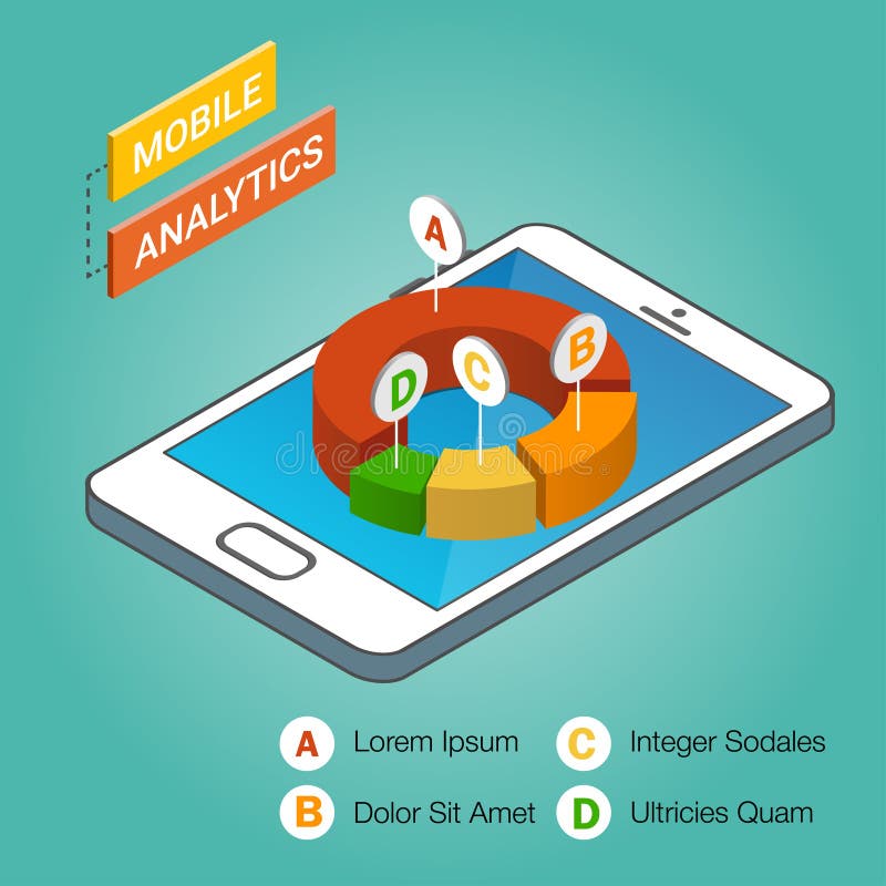 Isometric Smartphone with Graphs in the Isometric Projection. Mobile ...