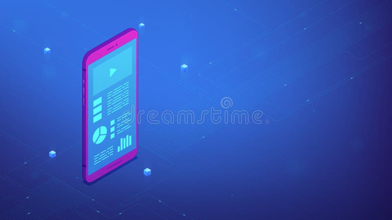 Smartphone Interface Design. Isometric Vector 3d Illustration. Stock ...
