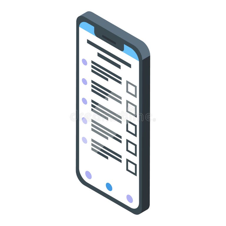 Isometric Smartphone with Interface Elements Stock Vector ...