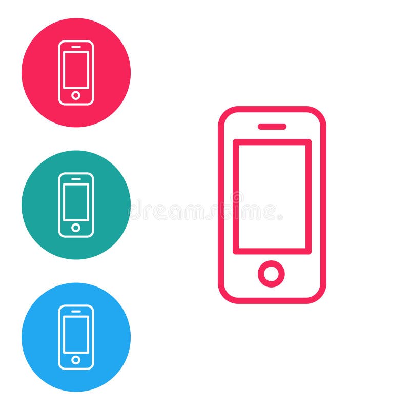 Isometric Smartphone, Mobile Phone Icon Isolated on Orange Background ...