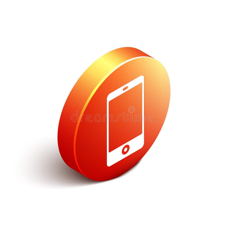 Isometric Smartphone, Mobile Phone Icon Isolated on White Background ...