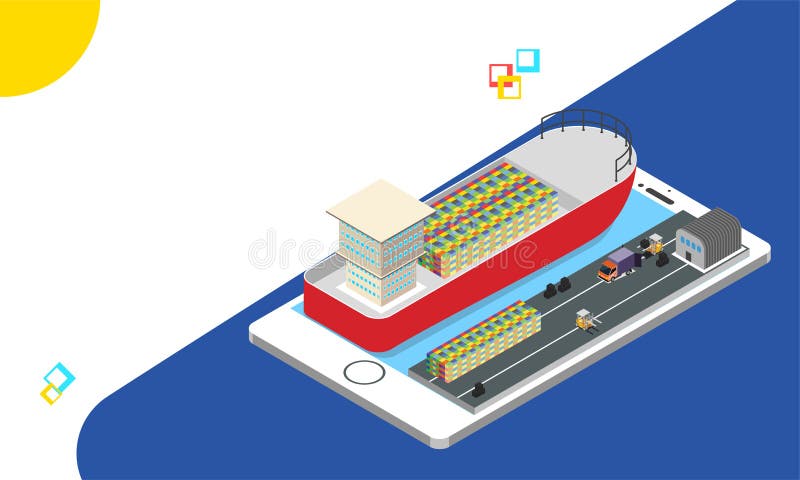 Isometric Smartphone with Shipping Tracking System, Location Tracking ...