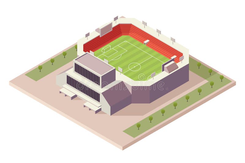 Isometric Soccer Stadium Illustration Stock Vector - Illustration of ...