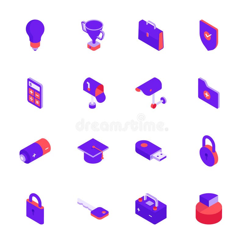 Isometric Social Media Icons Set Vector Illustration. Stock Vector ...