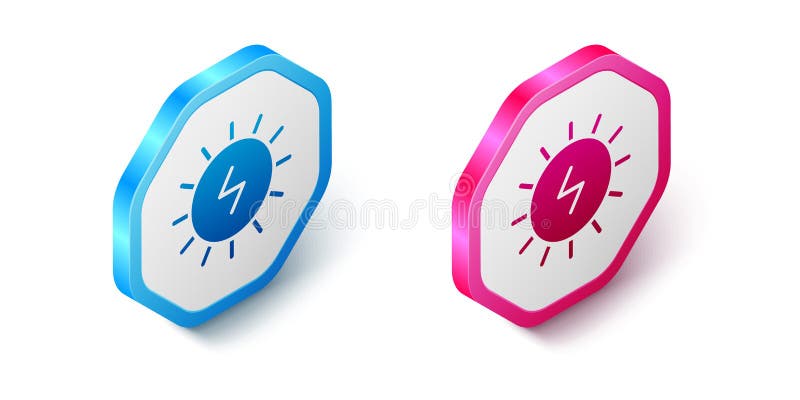 Isometric Solar Energy Panel Icon Isolated on White Background. Sun ...