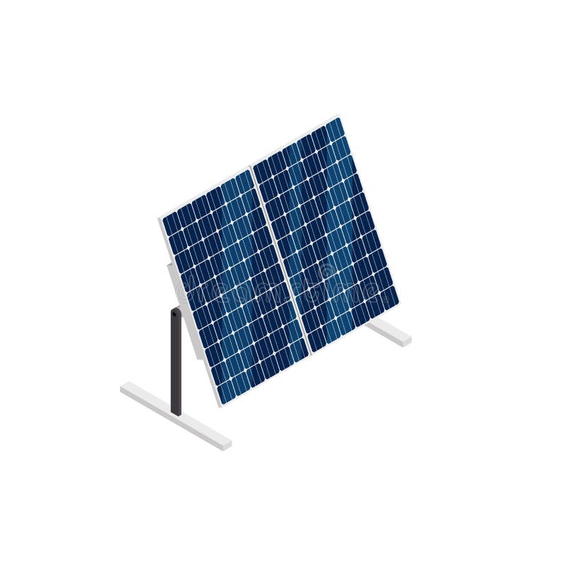 Isometric Solar Panels Isolated on White Background. Stock Vector ...