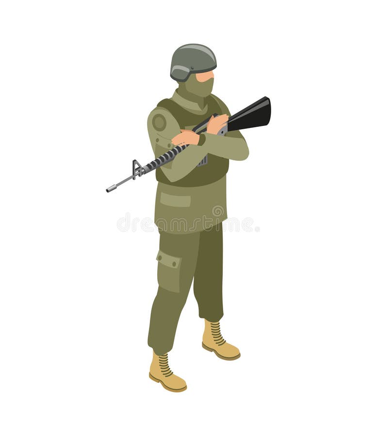 Isometric Soldier Illustration Stock Vector - Illustration of icon ...