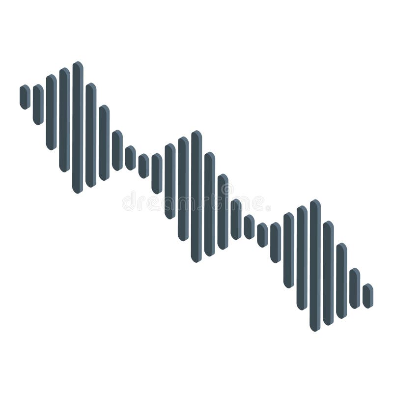 Isometric Sound Wave Form Showing Audio Frequency Stock Vector ...