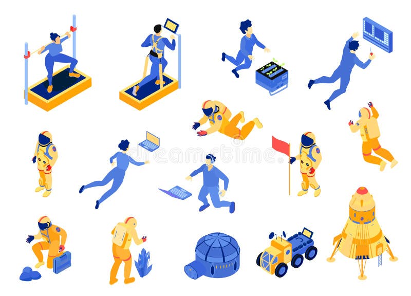 Isometric Space Set stock vector. Illustration of planetary - 162316947