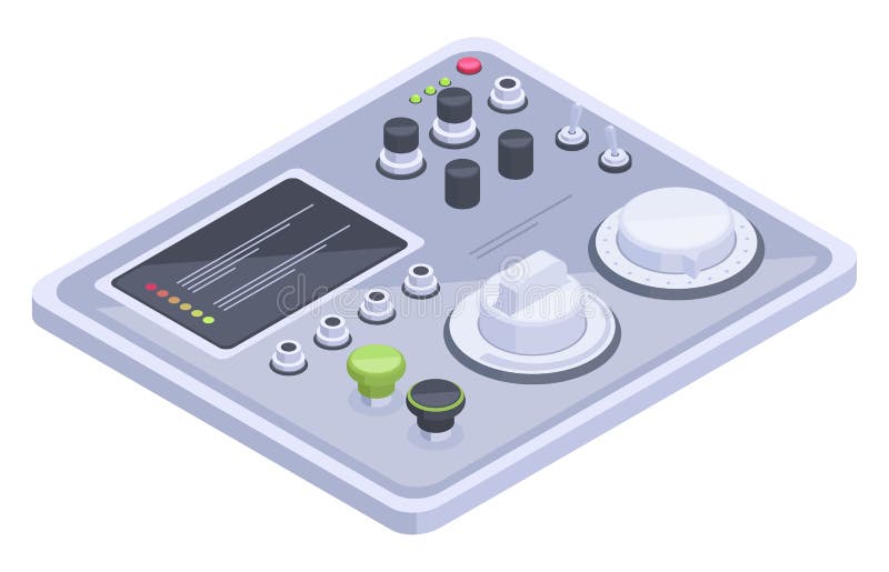 Isometric Spaceship Dashboard. Aircraft Control 3d Panel with ...