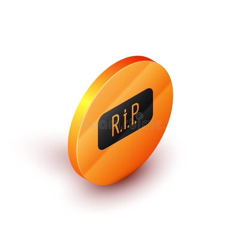 Isometric Speech Bubble Rip Death Icon Isolated on White Background ...
