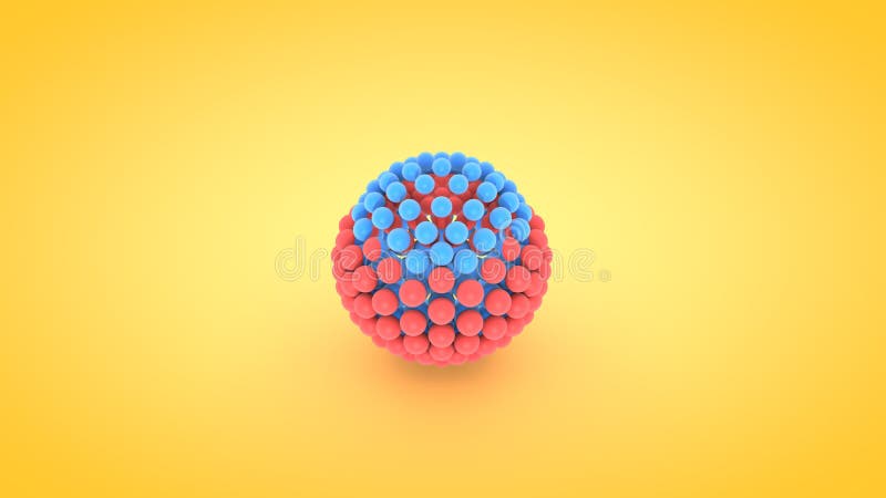 Isometric Sphere Atom Array Illustration, 3D Rendering Stock ...