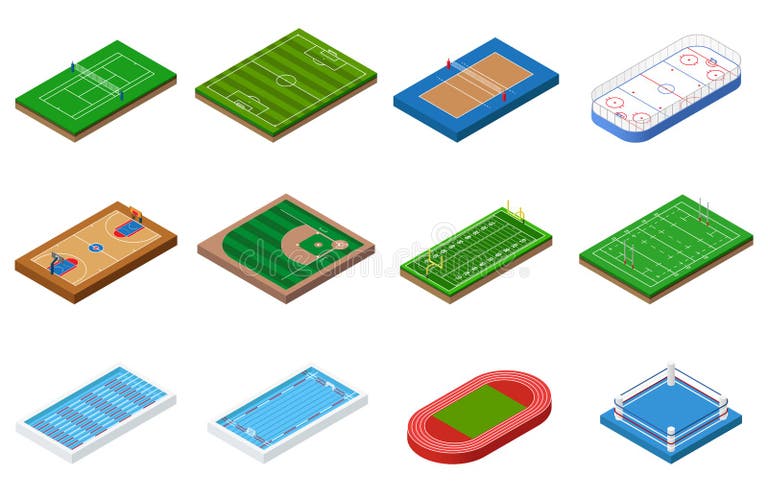 Sport Fields Isometric Set Stock Illustrations – 61 Sport Fields ...