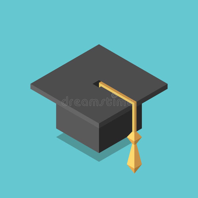 Isometric Square Academic Cap Stock Vector - Illustration of educate ...