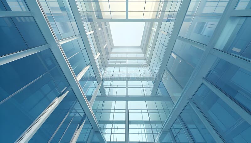 Square Bottom View from Inside Building Stock Illustration ...