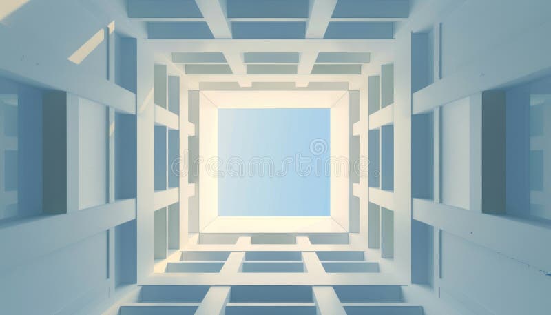 Isometric Square Bottom View from Inside Building. Stock Illustration ...