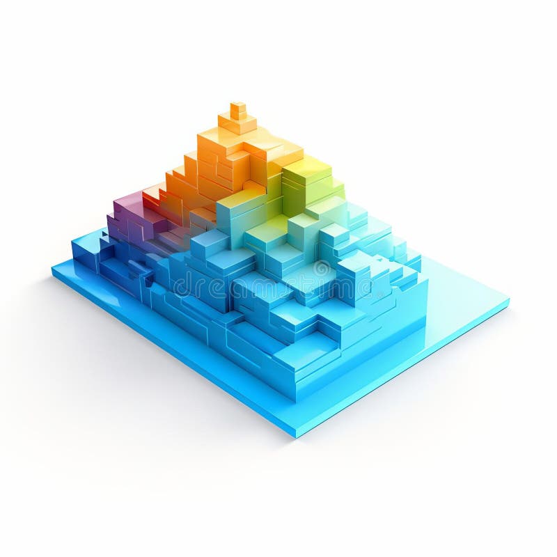 Shiny Plastic Isometric Square Model of Slopes on White Background ...