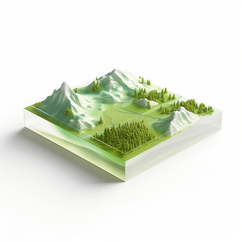 High-quality Shiny Plastic Isometric Square Slope Model Design Stock ...