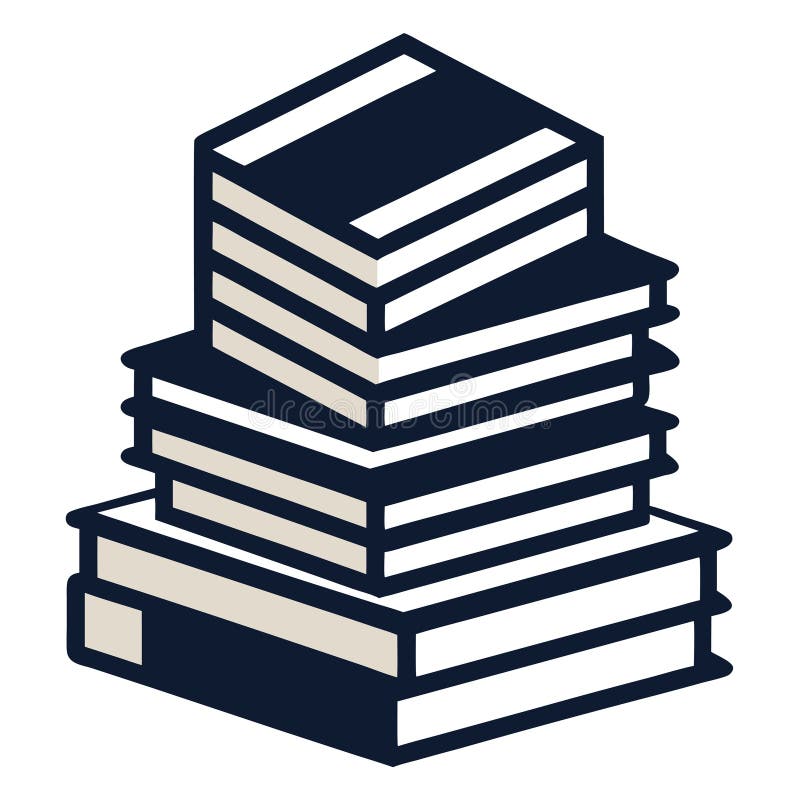 Isometric Stack of Books Icon, Minimalist Education and Learning Symbol ...