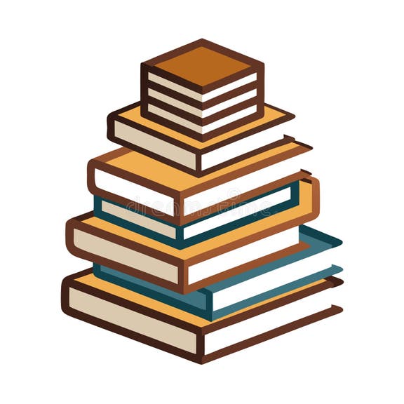 Isometric Stack of Books Illustration for Education, Learning, and ...