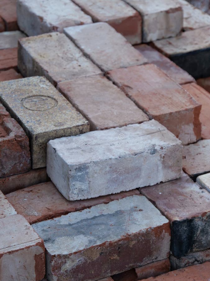 An Isometric Stack of Various Reclaimed House Bricks Stock Image ...
