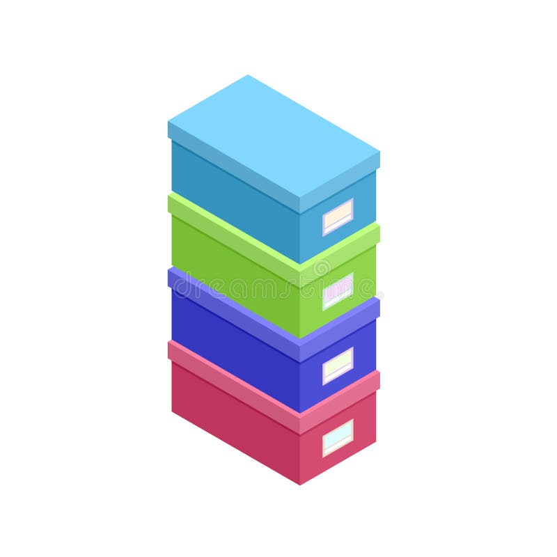 Isometric paper box icon stock vector. Illustration of group - 111803385