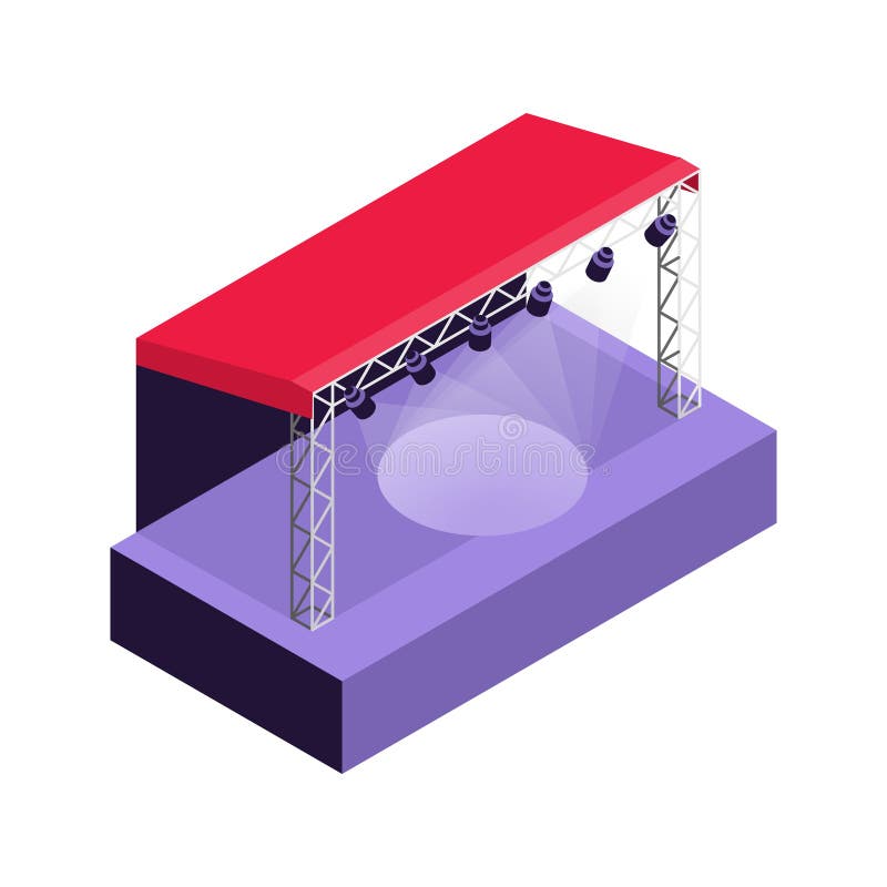 Isometric Stage Illustration Stock Vector - Illustration of lifestyle ...