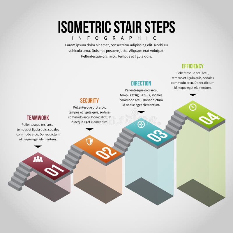 Isometric Stair Steps Infographic Stock Vector - Illustration of ...