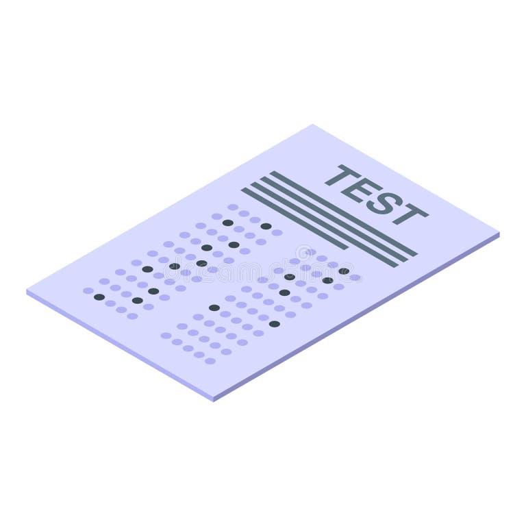 Isometric Standardized Test Sheet Illustration Stock Vector ...