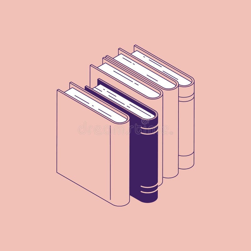 Isometric Standing Books - Isolated Vector Illustration of Stack of ...