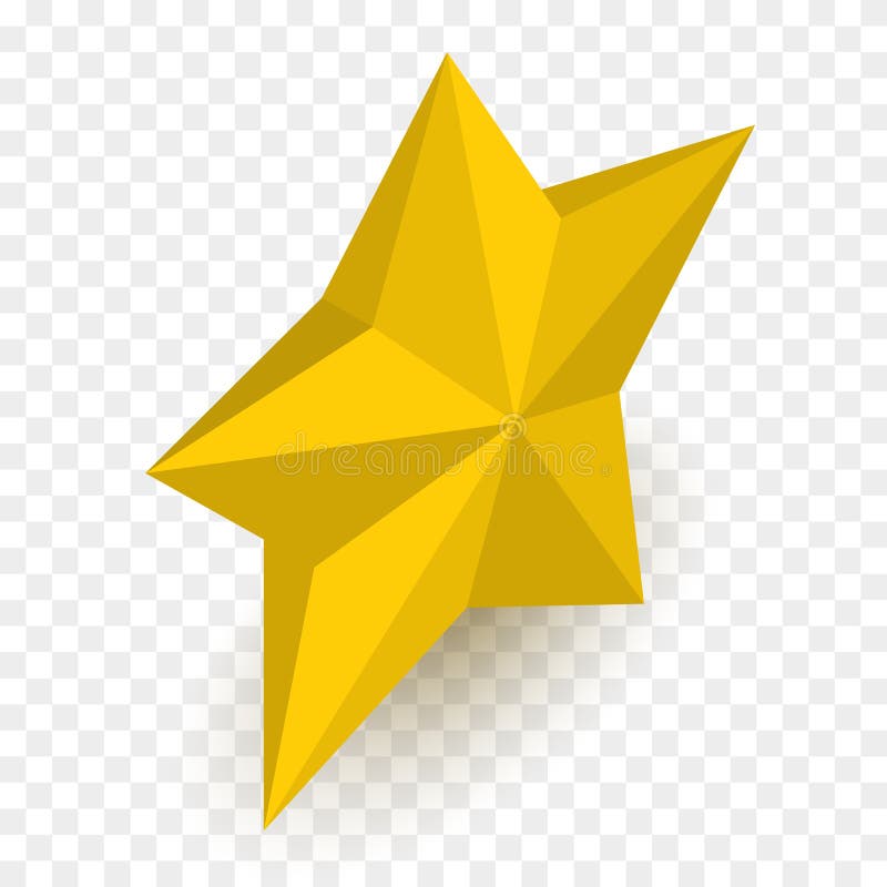 Isometric Star Isolated on Checkered Backgound. Vector Illustration ...