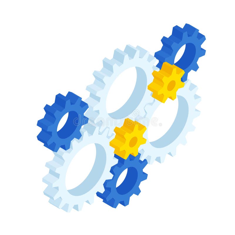 Isometric Gears Icon Stock Illustrations – 642 Isometric Gears Icon ...