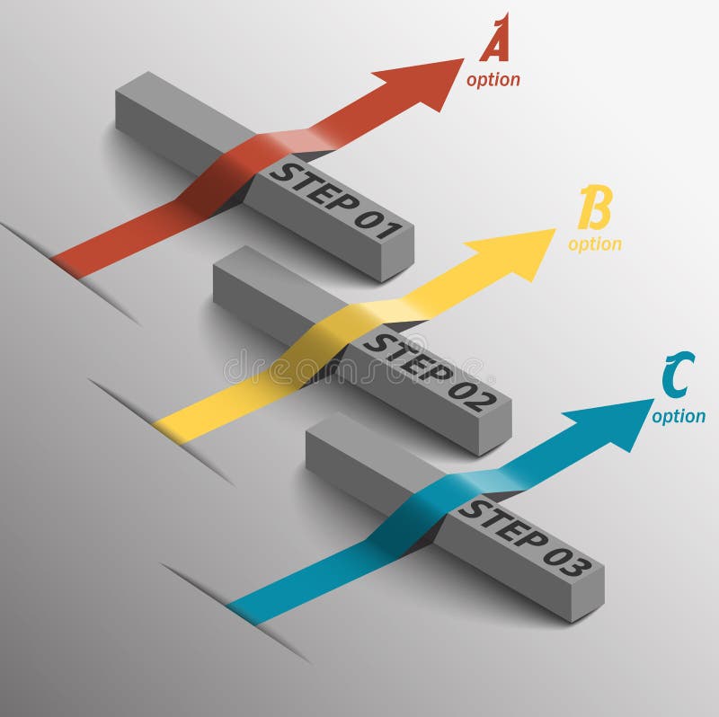 Isometric Step Infographics with Ribbons Template Stock Vector ...