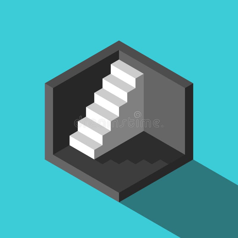 Isometric steps from box stock vector. Illustration of development ...