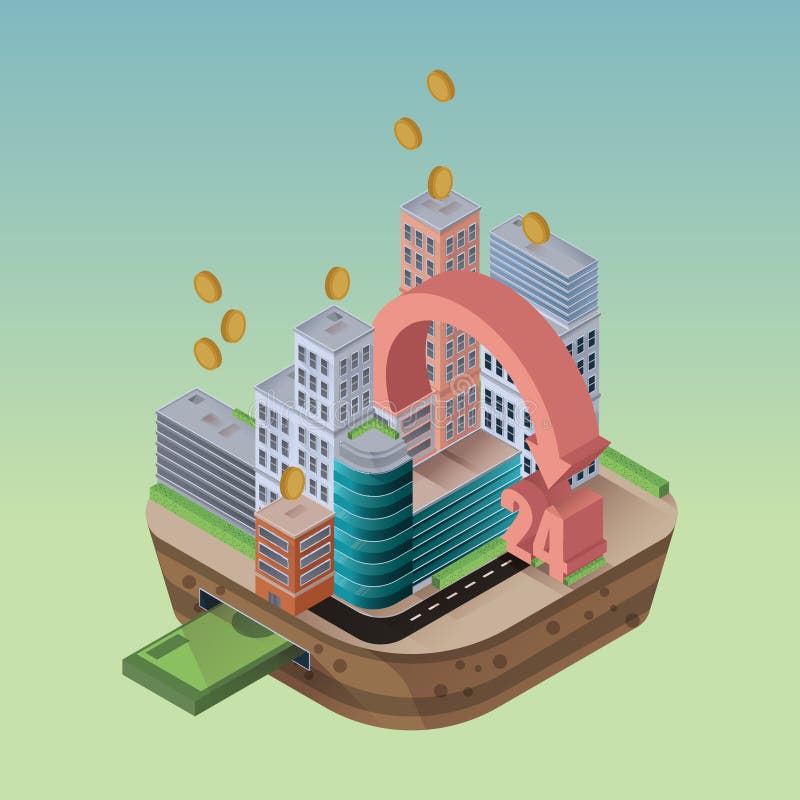 Isometric of Stock Market. Vector Illustration Decorative Design Stock ...