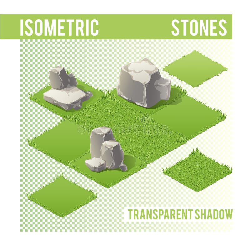 Isometric Stones and lawn stock vector. Illustration of nature - 66927100