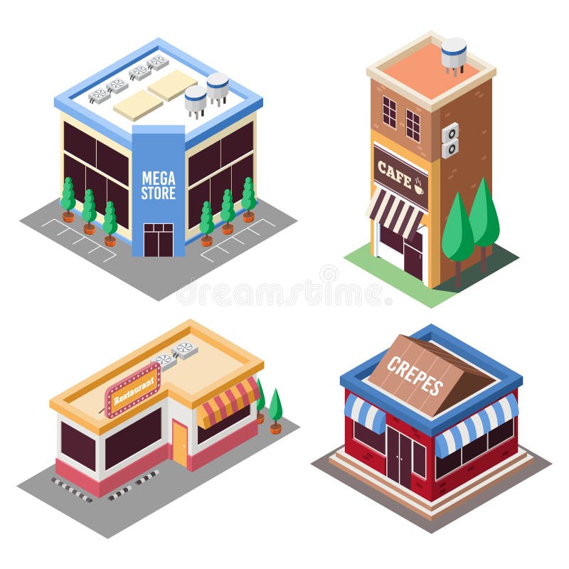 Isometric Store Room Art 3d Illustration Stock Illustration ...