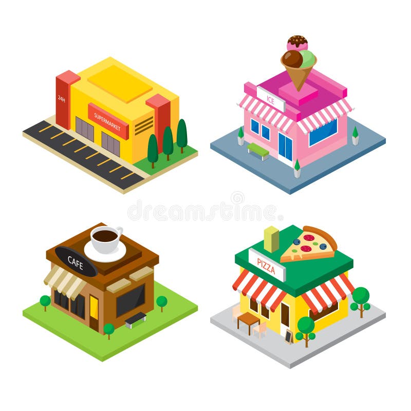Isometric Store Room Art 3d Illustration Stock Illustration ...