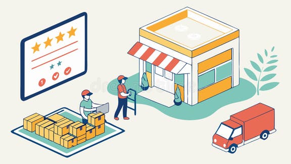 Isometric Storefront with Delivery for a Modern E-commerce Business ...